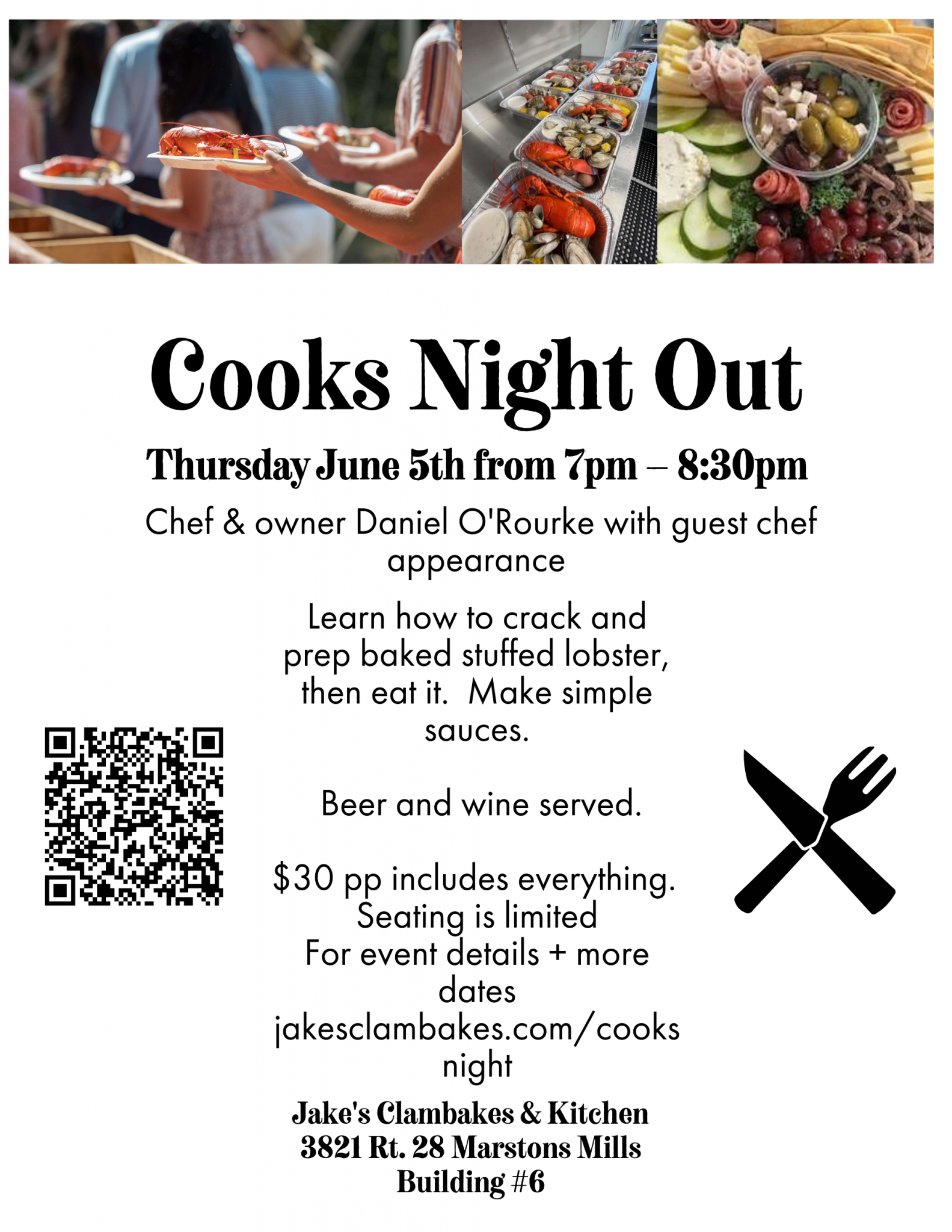 Cooks night – Jake's Clambakes & Kitchen